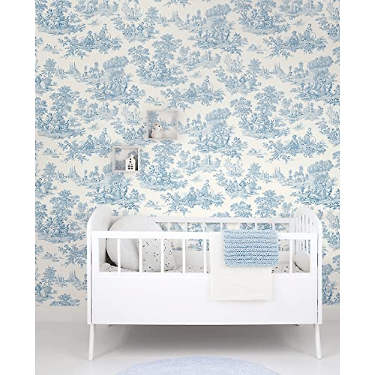 NextWall Chateau Toile Peel and Stick Wallpaper (Blue Bell)