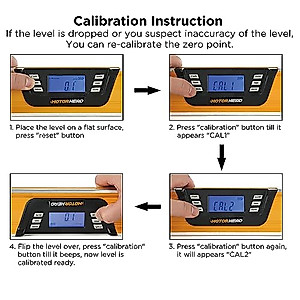 MOTORHEAD 48-Inch 0°-360° SMART DIGITAL Level, LCD Screen, Audible Alerts, Water, Dust & Shock Resistant, Magnetic Bottom, Includes Bag, High-Visibility, Solid-Milled Aluminum, USA-Based Support