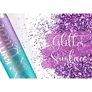 Onebttl Knitting Gifts for Women, Crochet Lovers - Knitting Queen - 20oz/590ml Stainless Steel Insulated Tumbler with Straw & Lid, Crochet Gift for Birthday, Christmas (Glitter Purple Blue)