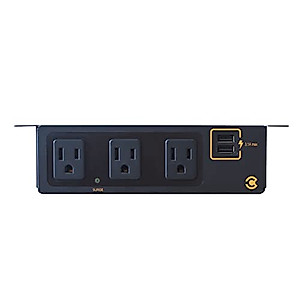 CERES 3 Outlet/2 USB Surge Protector - Black