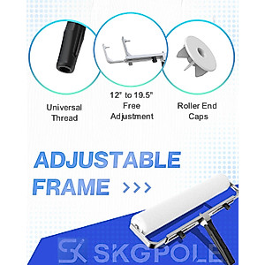 SKGPOLE 3FT Telescopic Paint Roller Pole, Multi-Function Paint Roller Kit with Lightweight Sturdy Aluminum 1-3FT Telescopic Extension Pole, House Paint Roller Brush for Walls, Ceiling, Decks, Doors