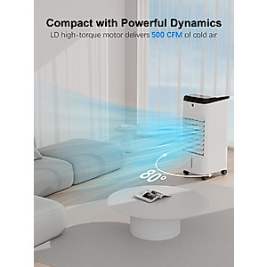 Landeagle Portable Air Conditioners,3-IN-1 Swamp Cooler with Remote,22"Windowless Portable AC Unit with 3 Modes&Speeds,12H Timer,6 Ice Packs,Small Evaporative Air Cooler for Room Office Bedroom Indoor