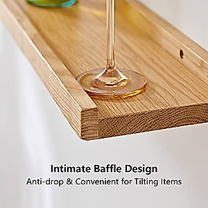 TRWISWDC Floating Shelf for Wall Natural Oak Wood Wall Shelves 24 inches, Display Picture Ledge Shelf for Bedroom Living Room Bathroom Office Kitchen Wall Storage Shelves