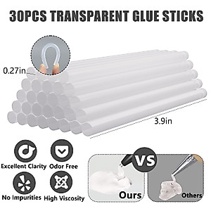 Gartree Hot Glue Gun Kit Cordless & Rechargeable with 30PCS Glue Sticks, Glue Gun and Sticks Set 10 Mins Smart Power-Off Mini Glue Gun for Crafts School DIY Projects Quick Repairs, Pink