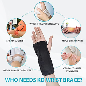 KD Carpal Tunnel Wrist Brace: Night Wrist Sleep Support Brace Relief for Tendonitis, Arthritis Pain, Latex-free Hand Brace Wrist Splint, Fits Left or Right