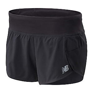 New Balance Women's Impact Run 3 Inch Short, Black, Large