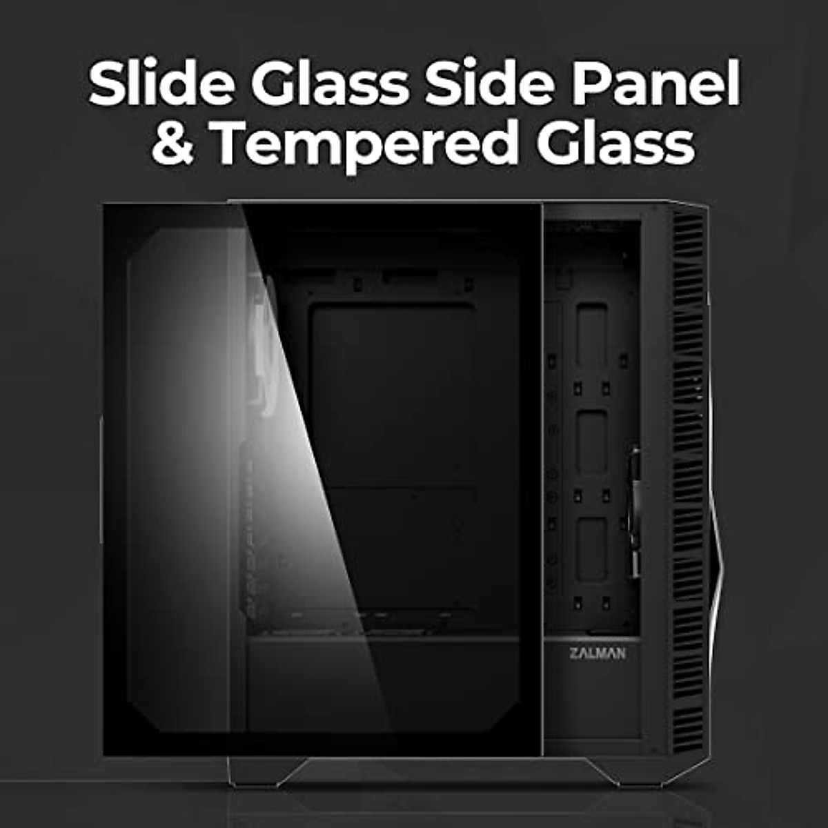 Zalman Z3 Iceberg ATX Mid Tower Gaming PC Case - 2 x 120mm ARGB Fans Preinstalled - Tempered Glass Side Panel - Support E-ATX, 2 x USB 3.0, Black