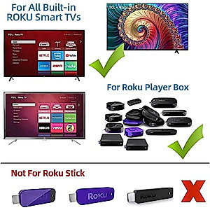 Univeral Remote Compatible with All ROKU TV Brand TCL/Sanyo/LG/RCA/Philips/HITACHI/HAIER/ONN/Insignia/HISENSE/Sharp/JVC, and Apple 1/2/3 Generations, Bose Wave I/II/III/IV