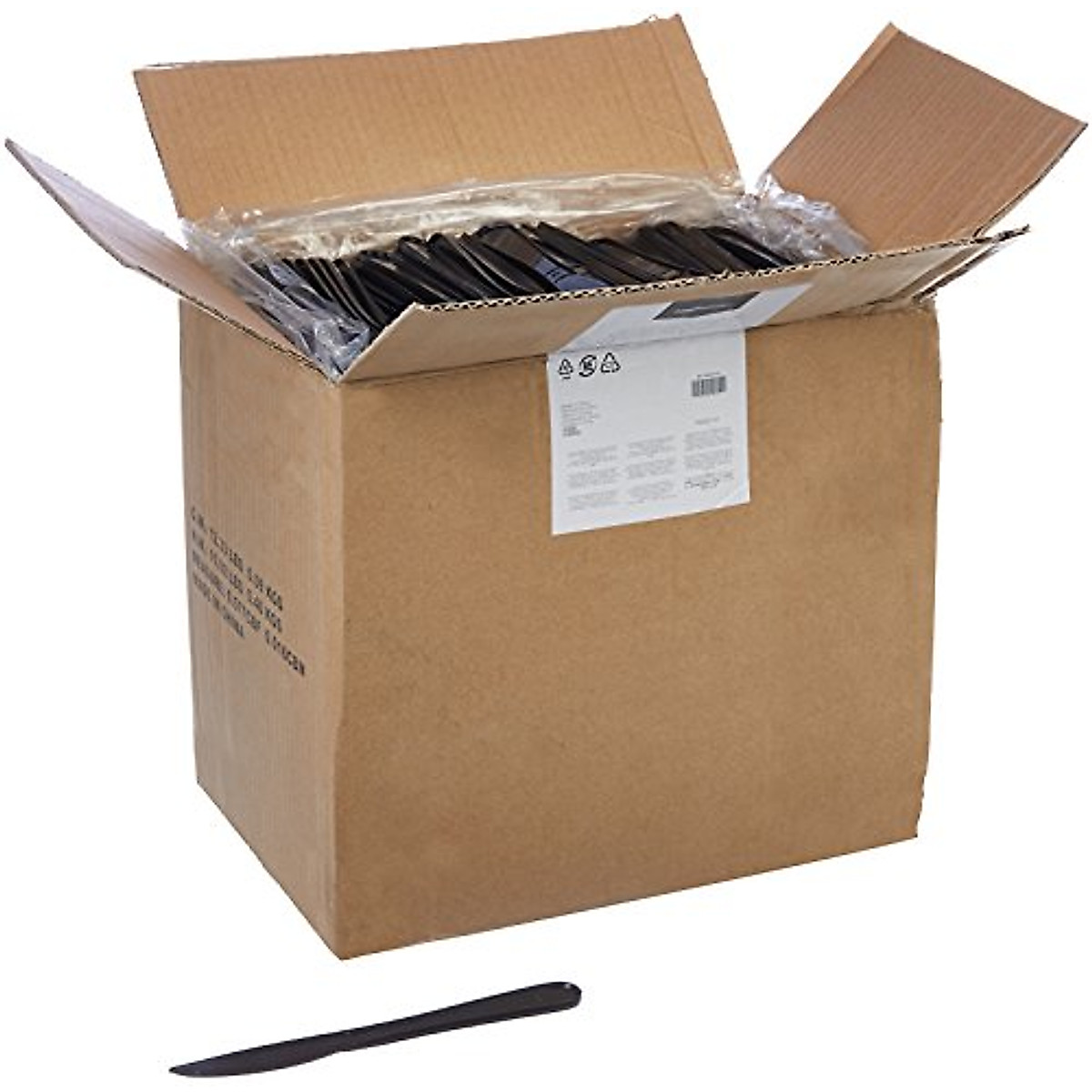 Amazon Basics Plastic Cutlery Knife, Heavy-Weight, Black, 1000 Knives