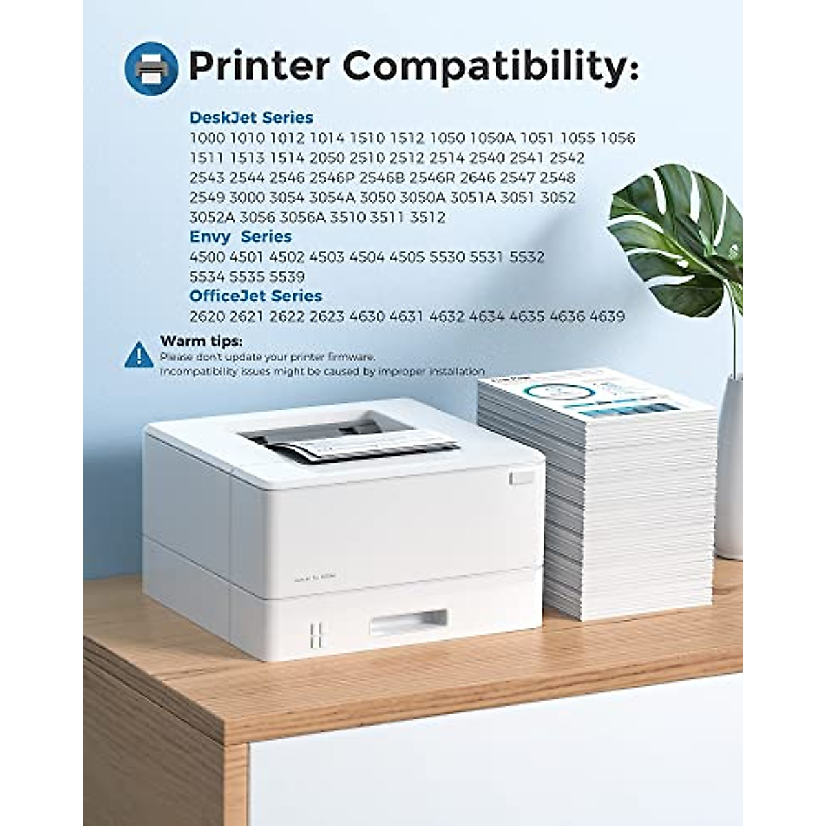 61XL Ink Cartridge Remanufactured Replacement for HP 61 61XL, 1 Black, 1 Tri-Color, 2 Pack, Use for HP Envy 4500 5530 5534 5535, Officejet 2620 4630 4635 Deskjet 1000 1010 1510 1512 2540 3050 Printer