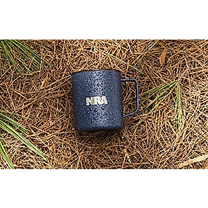 NRA Double-Walled Copper Vacuum Insulated Stainless Steel Travel Mug,14 Oz, Speckled Blue