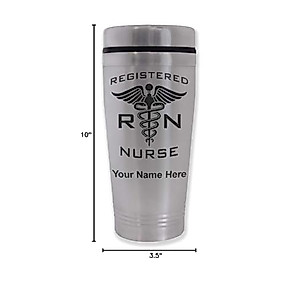 LaserGram 16oz Commuter Mug, RN Registered Nurse, Personalized Engraving Included