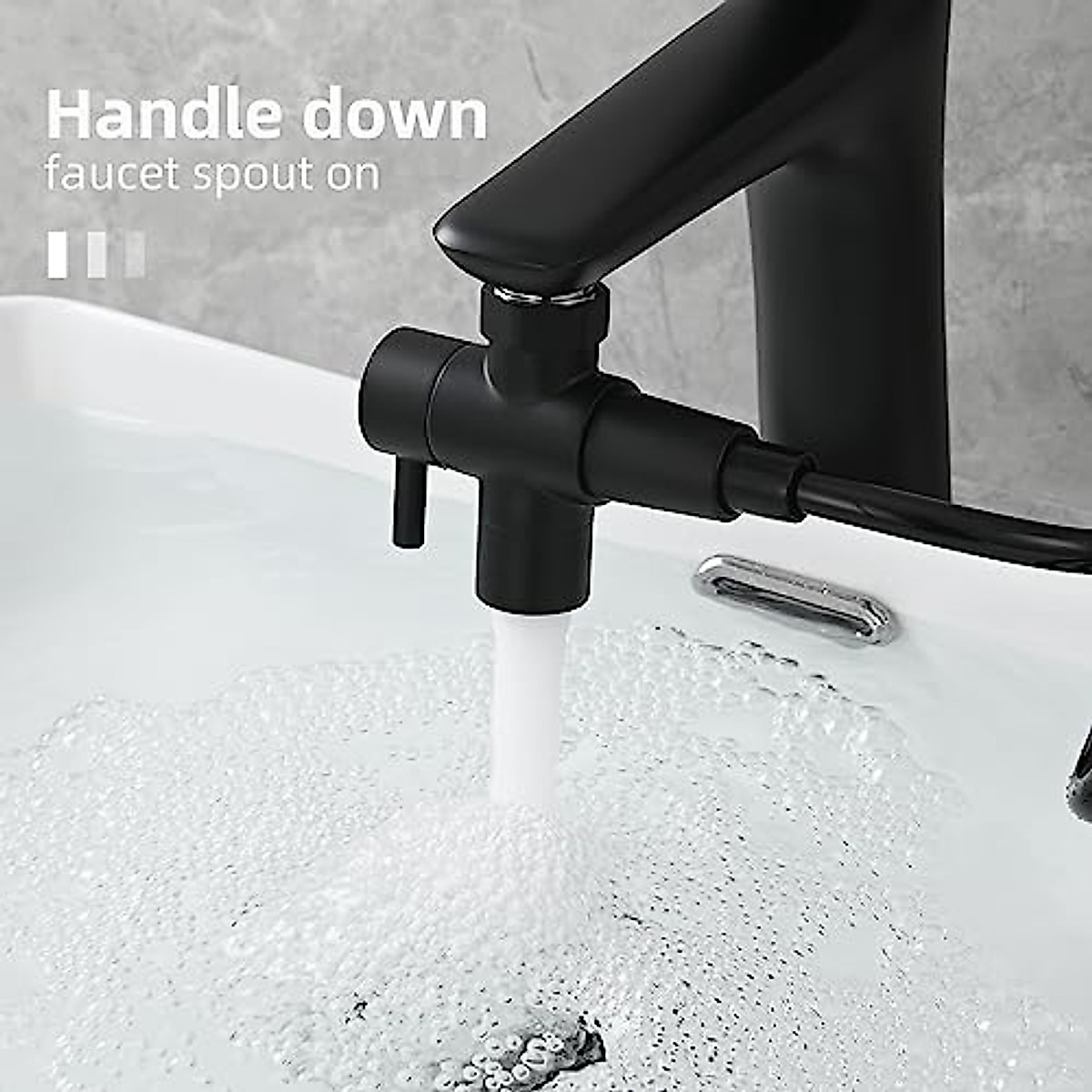 Tecmolog Brass Faucet Diverter Valve with Aerator and M22 to M24 Male Threaded Adapter, Black Faucet Splitter 3 Way Sink Diverter for Faucet, SBA021CB