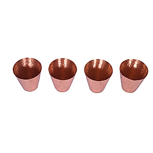 Generic Copper Essentials Mascow Mule Hammered Copper Shot Glasses(Set Of 4) 100% Pure Copper With Gift Boxes