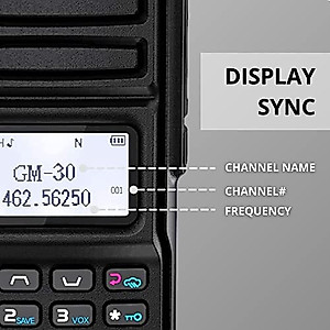 Radioddity GM-30 GMRS Radio, Handheld 5W Long Range Two Way Radio for Adults, GMRS Repeater Capable, with NOAA Scanning & Receiving, Display SYNC, for Off Road Overlanding, 1 Pack