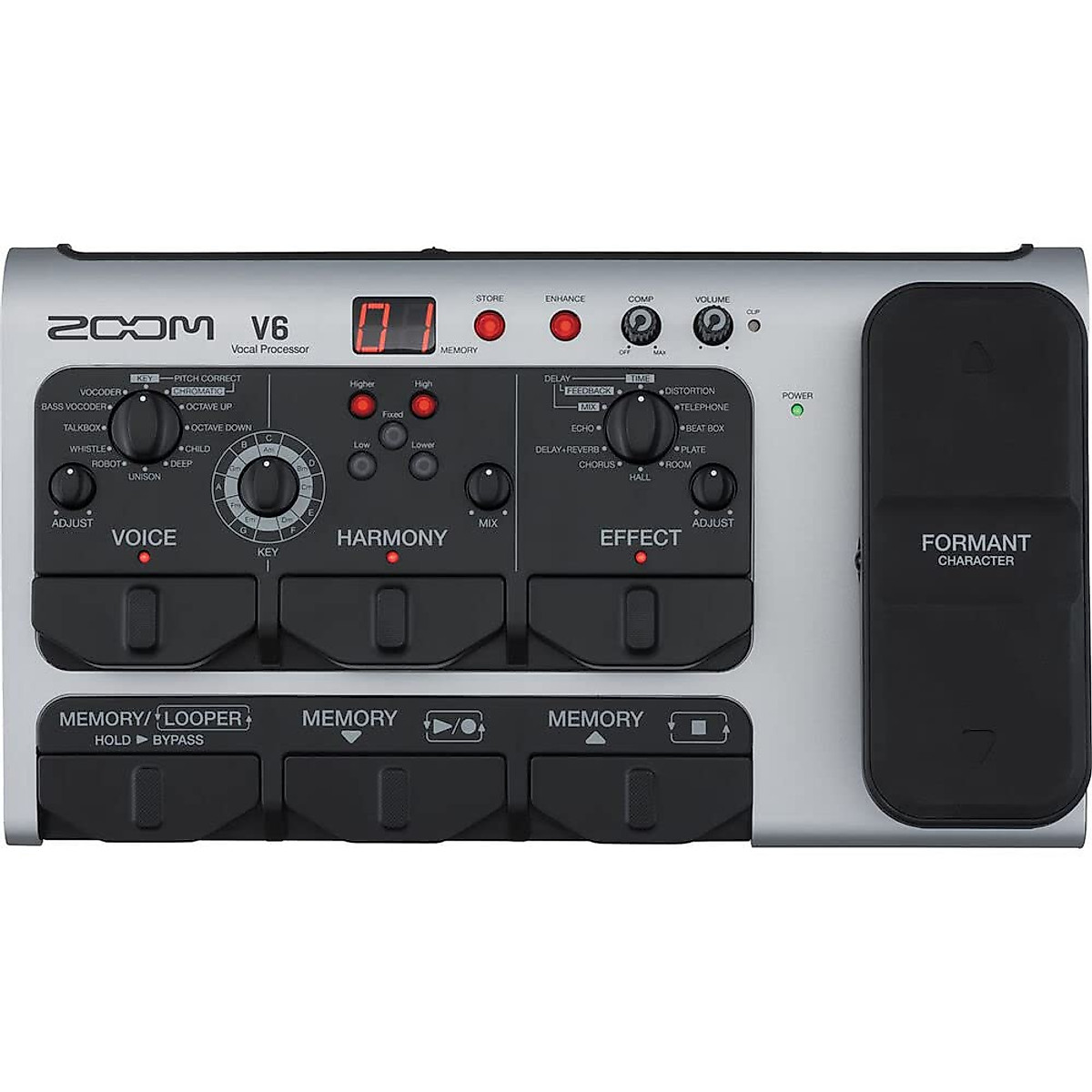 Zoom V6-SP Multi-Effects Vocal Processor Pedal Bundle with AKG K240 Studio Pro Stereo Headphones