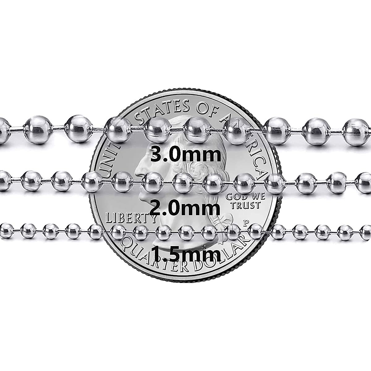 Savlano 925 Sterling Silver Italian Solid Bead Ball Dog Tag Chain Necklace Comes With Gift Box for Women & Men - Made in Italy (22, 2.0mm)