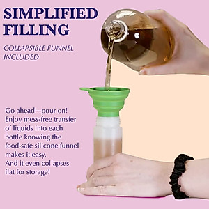 6-Pack Condiment Squeeze Bottles for Sauces - Includes Funnel, Erasable Marker & Reusable Labels, Perfect for Salad Dressings, Liquids, and Ketchup, Durable Plastic 4 oz Bottles