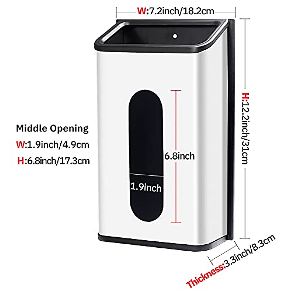 Wall Mount Grocery Plastic Bag Holder and Dispenser for Plastic Bags,LINAN Stainless Steel Bag Saver, Anti-Fingerprints, White