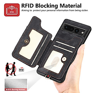 for Samsung A04 Phone case, Leather case flip Card Protection case Black