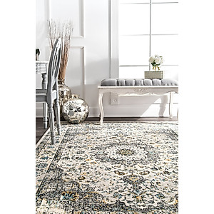 nuLOOM Paisley Verona Vintage Persian Area Rug, 5' x 7' 5", Grey
