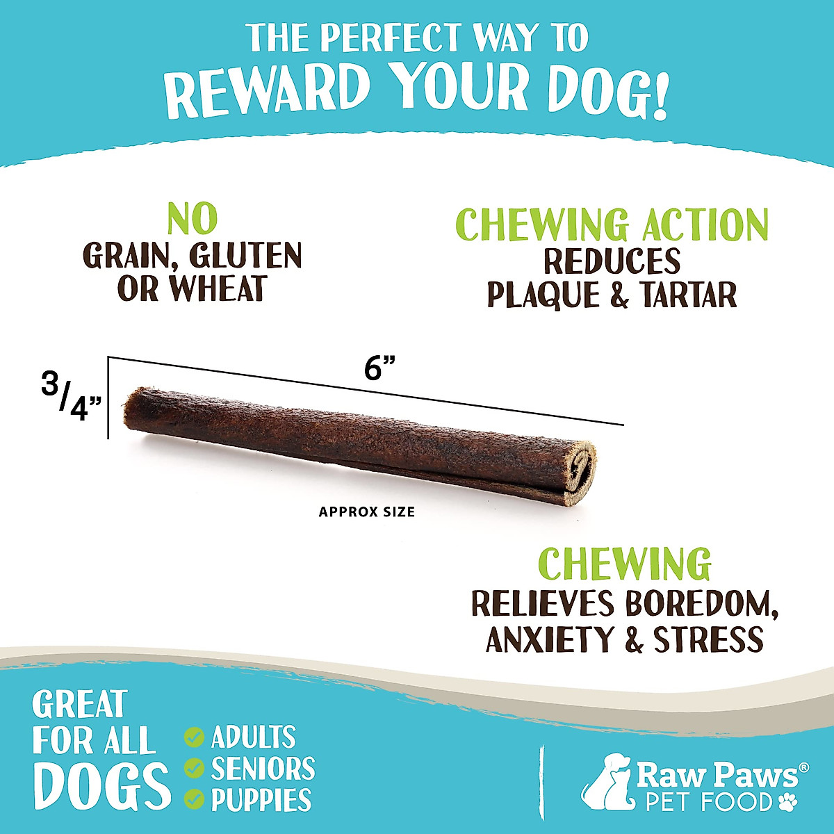 Raw Paws Beef Collagen Sticks for Dogs, 6 inch, 10-ct - Packed in USA - Natural Collagen for Dogs - Dog Chews for Aggressive Chewers & Large Dogs - Collagen Bones for Dogs, Dog Collagen Chews for Dogs