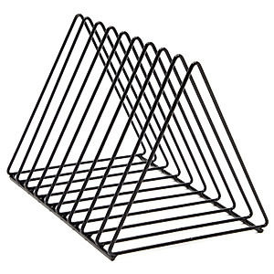 Okuna Outpost 2-Pack File Folder Organizer for Desk - Triangle Holder for Magazines and Notebooks (Black)