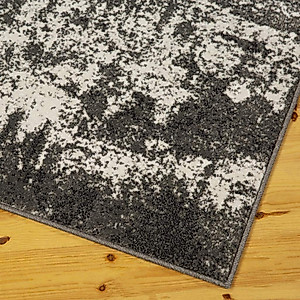 LUXE WEAVERS Lagos Collection Dark Grey 2x3 Abstract Area Rug