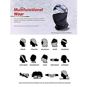 SUPREAKER 6 Pack Camo Cooling Neck Gaiters for Men Summer, Silk Bandana UV Protection for Motorcycle Hiking, Head Scarf face mask Cover Outdoor Windproof