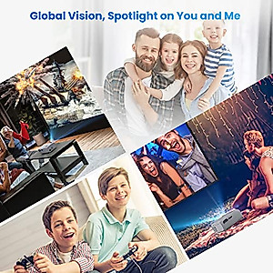 Projector with WiFi and Bluetooth, Native 1080P Projector 8500L Hd Mini Phone Projector with 100'' Projector Screen,Video Projector Home Theater for Outdoor Movie Compatible with Phone