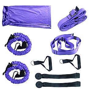 Kvittra Upgraded Yoga Strap for Stretching, Leg Stretcher Pilates Equipment for Home Gym, Back Bend Assist Trainer Waist Flexibility Workout Bands for Physical Therapy Ballet Dance Splits Gymnastics