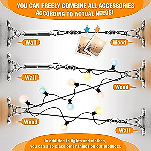 Keeimp String Light Hanging Kit,164 Ft Nylon Coated Stainless Steel 304 Wire Rope, String Lights Suspension Kit,Outdoor Light Hanging Kit