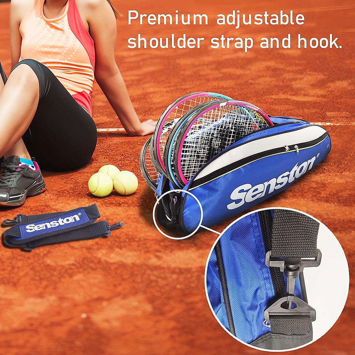 Senston Racquets Tennis/Badminton Racket Bag,Single Shoulder Tennis Racket Bag Racquet Bag,Waterproof and Dustproof.