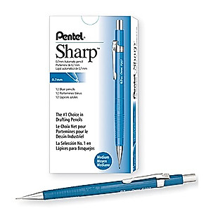 Pentel Sharp Mechanical Pencil, (0.7mm), Medium Line, Blue Barrel, Box of 12 (P207C)