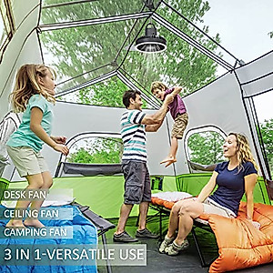 Depulat Battery Operated Fan, 10000mAH Rechargeable Portable Fan, Built-in Hanging Ring, Tripod, Camping Fans For Tents，Suitable For Home, Office, Emergency Power Outage, Shelter.