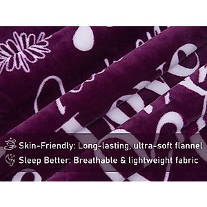 Faith Hope Love Blankets for Women | Inspirational Gifts for Women - Thoughtful Birthday Gifts for Women | Christian Blanket Gifts for Christian Friend Women or Men (Purple, Sherpa Fleece)