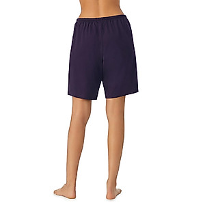 Nautica Womens Sleep Bermuda Shorts - Lightweight, Breathable Pajama Bottoms - Cotton Knit Jersey Sleepwear and Loungewear - Eggplant - Small