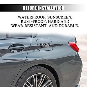 Fuck IT Edition Emblem Decal, Car Fender Bumper Hood Trunk Door 3D Badge Sticker Decal Replacement Accessories for Car Truck SUV(Black White)