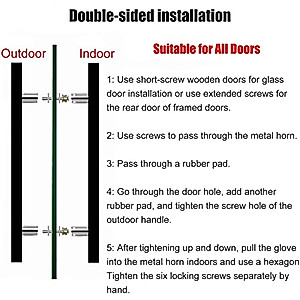 Sliding Barn Door Handle Square Entry Door Handle,Steel Push Pull Door Handle for Shower Glass Sliding/Barn Door/Interior Exterior Door (Black 120Cm)