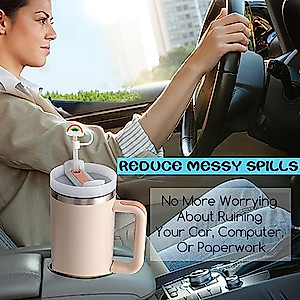 8 PCS Straw Covers Cap, Straw Cover for Stanley 30&40 Oz Tumbler, Reusable Silicone Straw Toppers Cute Straw Tip Covers in Various Shapes, Drinking Straw Caps for 10 Mm Straw. (Mixed Style)