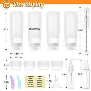 JBYAMUS 16 Pcs Silicone Bottles Set, Leak-Proof Design, Travel Size, TSA Approved for Toiletries, Portable Containers for Women (White-White)