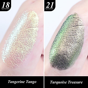 CHARMACY Liquid Duochrome Eyeshadow, Multi-Dimensional Eye Looks, Long Lasting Glitter Eye Shadow Sets Metallic Pigments, Quick Drying, Sparkling Shiny Eye Makeup for Beginners, 1.6g (#18#21)