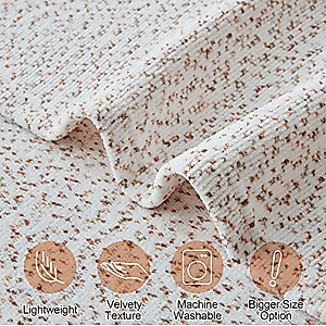 Ailemei Chenille Throw Blanket for Couch, Super Soft Velvet Sweater Blanket, Knit Lightweight Breathable Blankets Throw XL for All Seasons, 50"x70",White