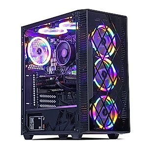 MXZ Gaming PC Desktop Computer, AMD Ryzen 5 4500, GTX1660S 6GB,16GB DDR4, NVME 500G SSD, 6RGB Fans, Win 11 Pro Ready, Gamer Desktop Computer(R5 4500| GTX1660S)