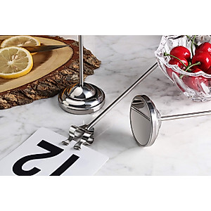 New Star Foodservice 27792 Stainless Steel Table Number Holder/Heavy Casting Base, Set of 6, 12-Inch