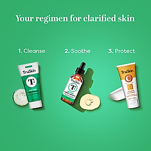 TruSkin Tea Tree Super Cleanser – Acne Face Wash with Tea Tree Oil, Aloe Vera, Chamomile & MSM – Facial Cleanser Deeply Cleanses to Target Impurities and Excess Oil for Calm, Fresh Skin, 4 fl oz