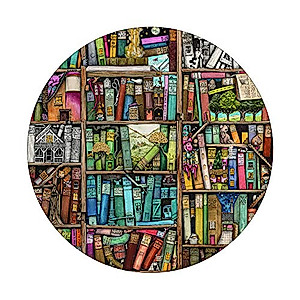Reading Books Library Cool Book Shelves Book Lover Bookworm PopSockets PopGrip: Swappable Grip for Phones & Tablets