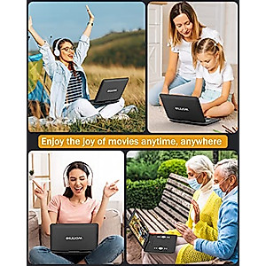 WONNIE 17.9’’ Large Portable DVD/CD Player with 6 Hrs 5000mAH Rechargeable Battery, 15.4‘’ Swivel Screen，1366x768 HD LCD TFT, Regions Free, Support USB/SD Card/ Sync TV , High Volume Speaker