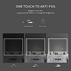 LALAHOO Medicine Cabinets for Bathroom,Medicine Cabinet Mirror,Recessed or Wall Mounted Medicine Cabinets,Lighted Medicine Cabinet,Dimmer and Anti-Fog,31.5" x 23.6"