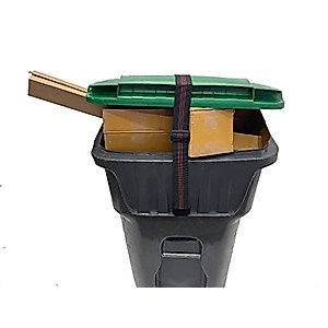 Garbage Commander Garbage Strap, Adjustable Garbage Can Security Strap, Heavy Duty Material, Black